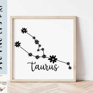 Taurus Constellation Svg, Daisy Svg, Taurus Svg, Horoscope Svg, Zodiac ...