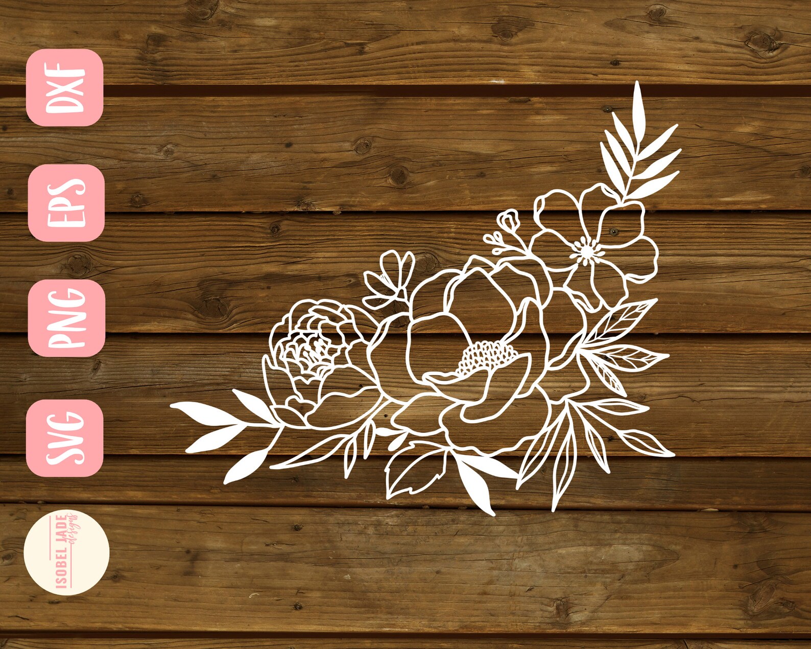 Flower Svg, Flower Spray Svg, Floral Svg, Shirt, Line Drawing Svg ...