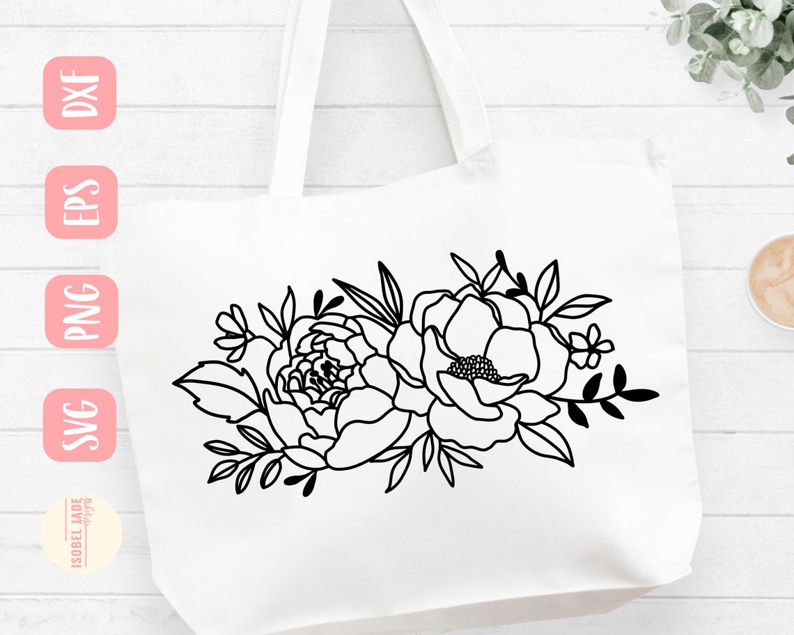 Flower Svg Flower Spray Svg Floral Svg Shirt Line Drawing - Etsy