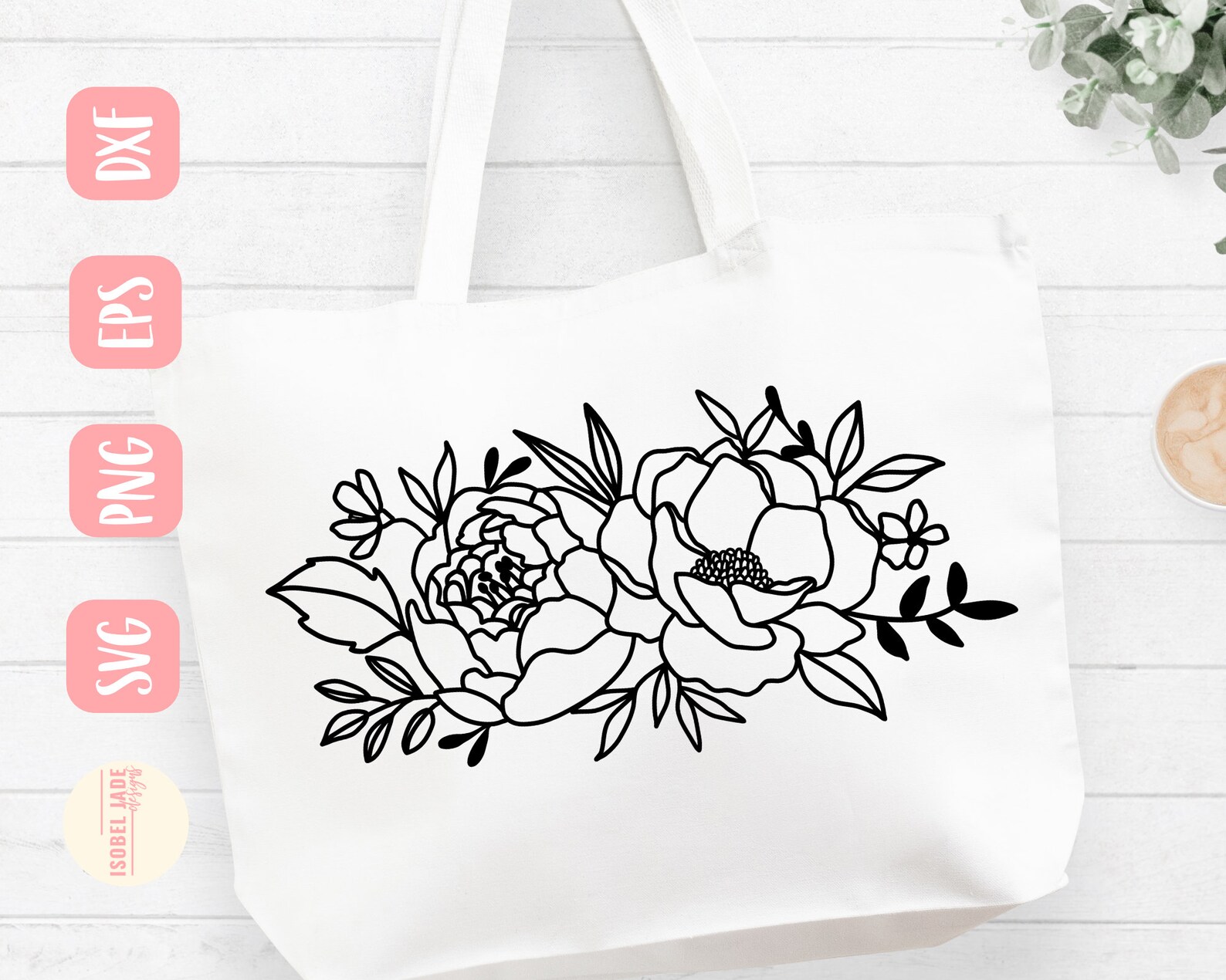 Flower Svg Flower Spray Svg Floral Svg Shirt Line Drawing - Etsy