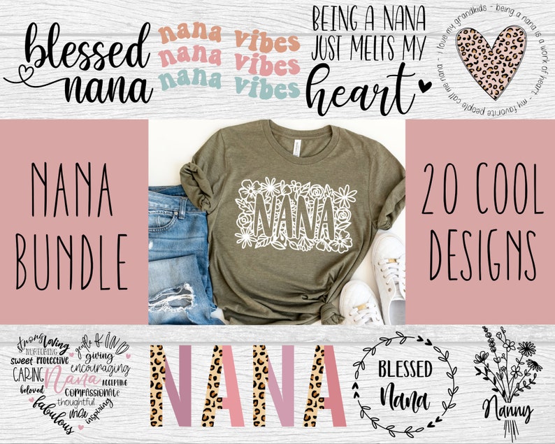 Nana SVG Bundle Design nana Shirt Bundle SVG File for Cricut - Etsy