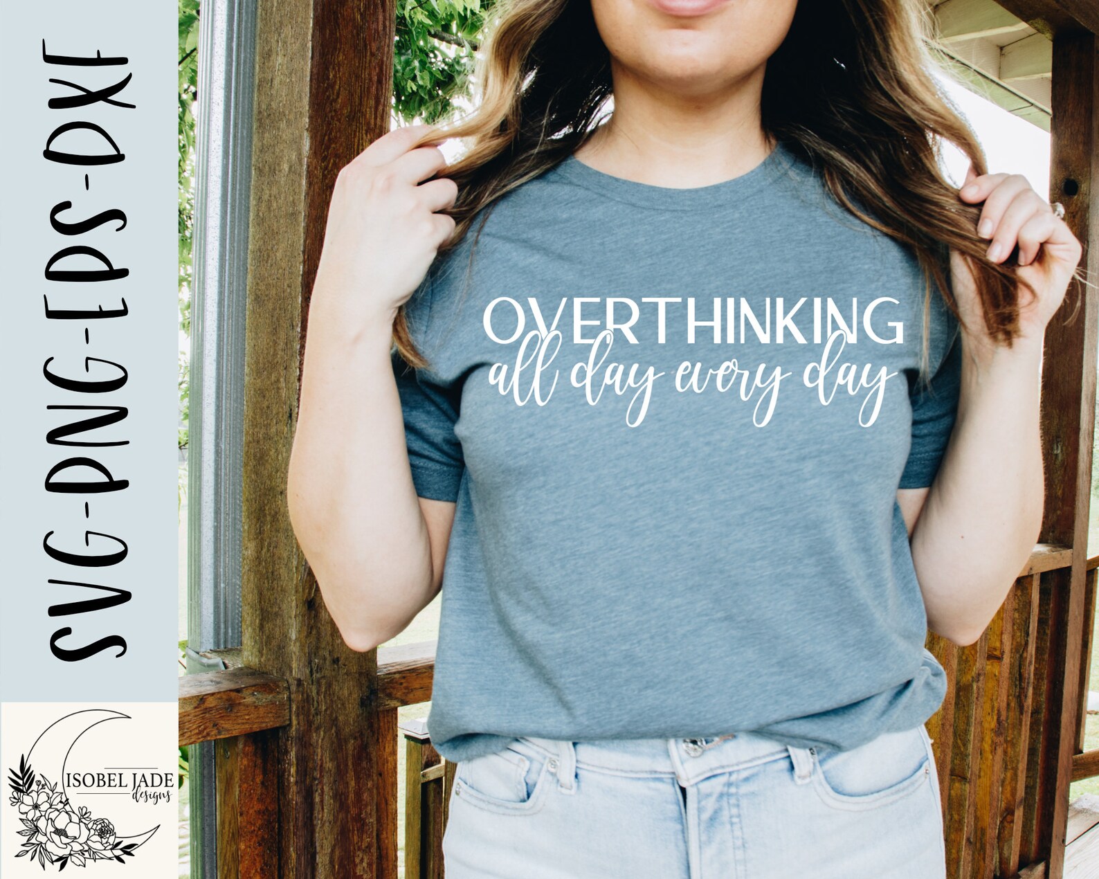 Overthinking All Day Every Day SVG Design Overthinker SVG - Etsy