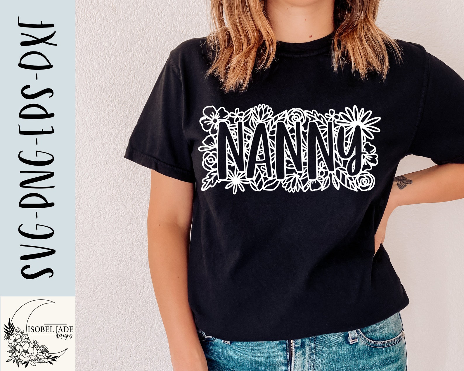 Nanny SVG Design Flower Nanny SVG File for Cricut Nanny - Etsy