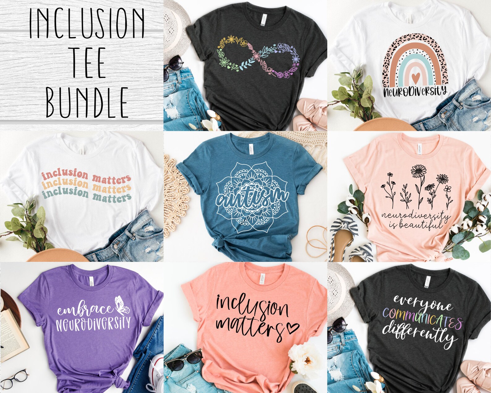 Inclusion Matters SVG Bundle: Neurodiversity Shirt Designs (digital ...