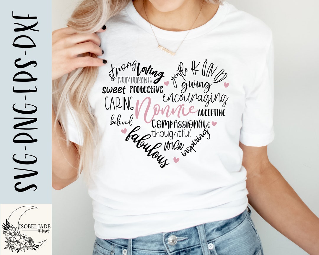 Nonnie Heart Svg, Nonnie Svg, Nonnie Shirt Svg, Grandma Sublimation ...