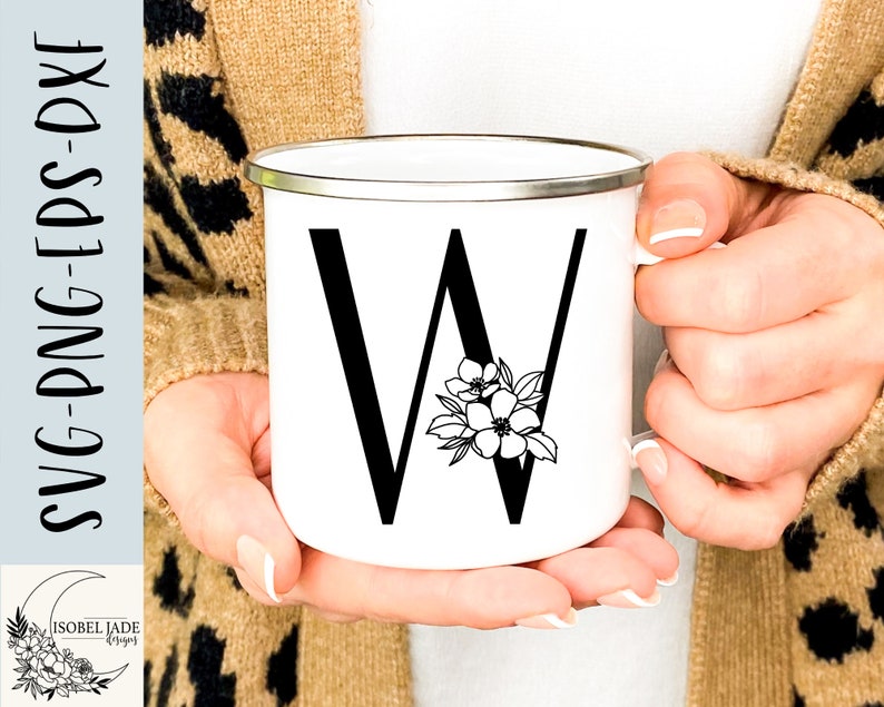 Letter W Svg Monogram Svg Name Svg Floral Letter Svg - Etsy