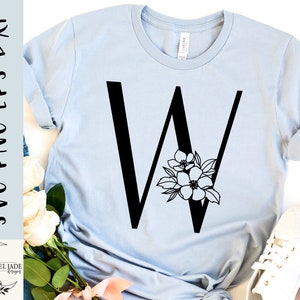 Letter W Svg Monogram Svg Name Svg Floral Letter Svg - Etsy