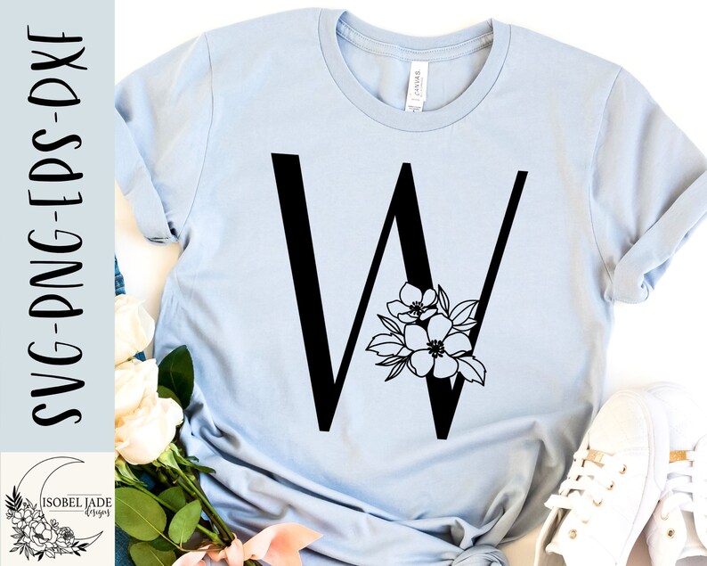 Letter W Svg Monogram Svg Name Svg Floral Letter Svg - Etsy