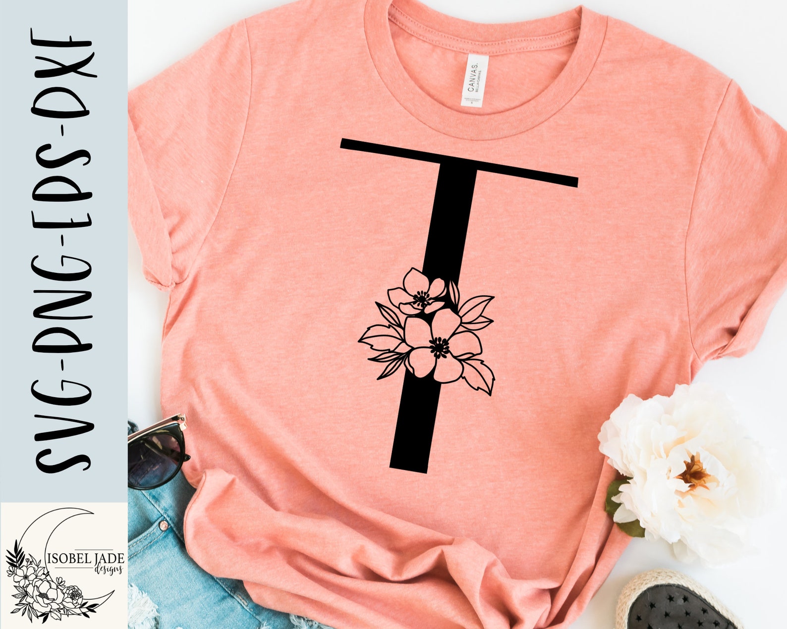 Letter T Svg Monogram Svg Name Svg Floral Letter Svg - Etsy