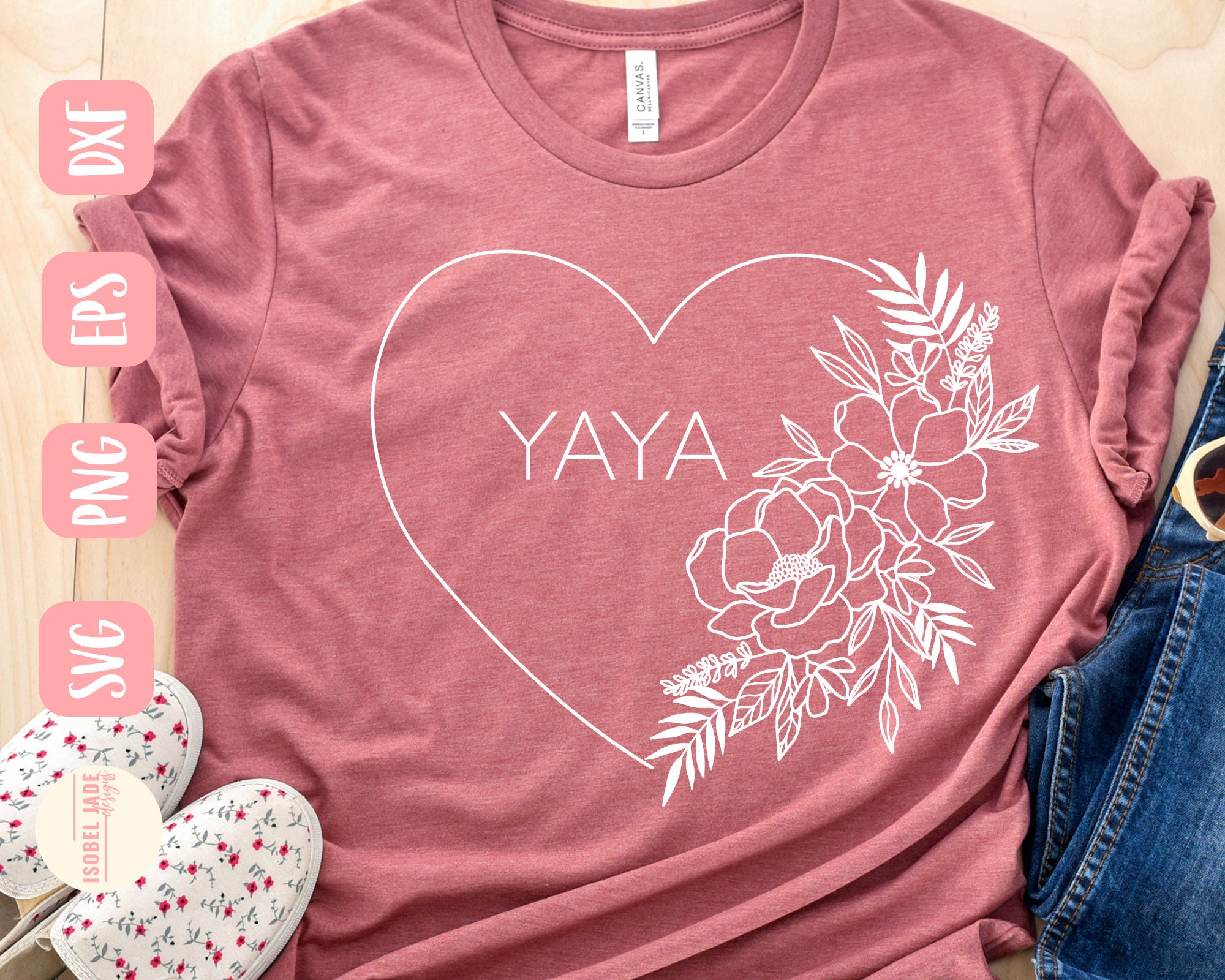 Yaya Heart Svg Yaya Svg Flowers Svg Best Yaya Svg Most | Etsy Australia