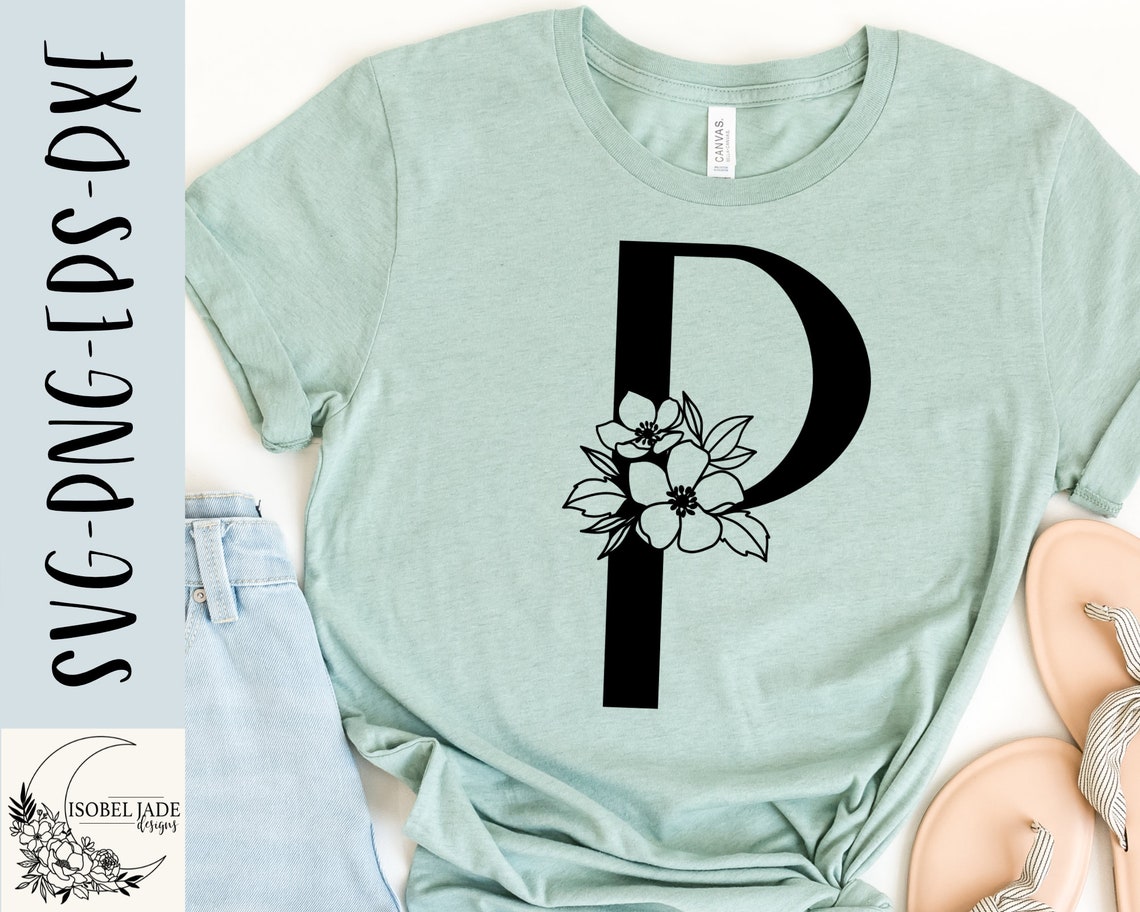 Letter P Svg Monogram Svg Name Svg Floral Letter Svg - Etsy