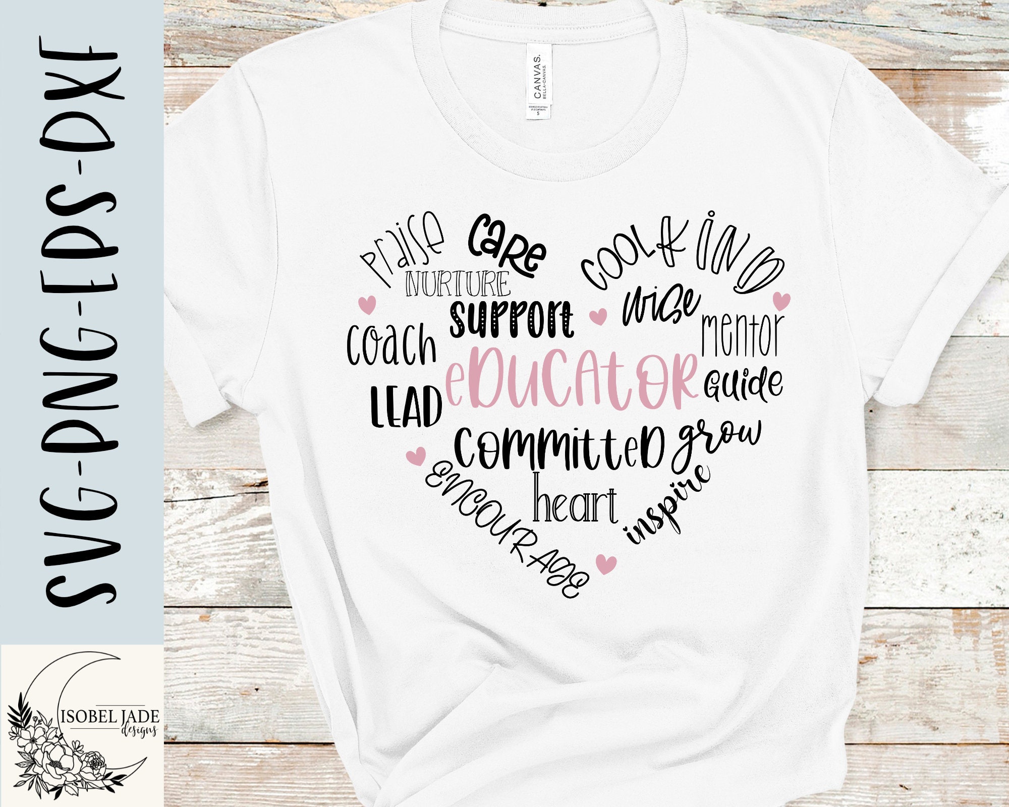Heart of an Educator Svg Educator Svg Heart Svg Shirt | Etsy