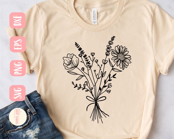 Wildflower Svg Design Wildflower Svg File For Cricut Wild Etsy