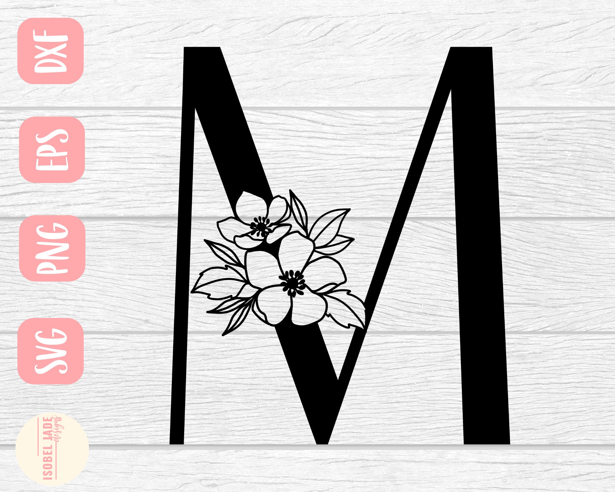 Letter M Svg Monogram Svg Name Svg Floral Letter Svg | Etsy Canada