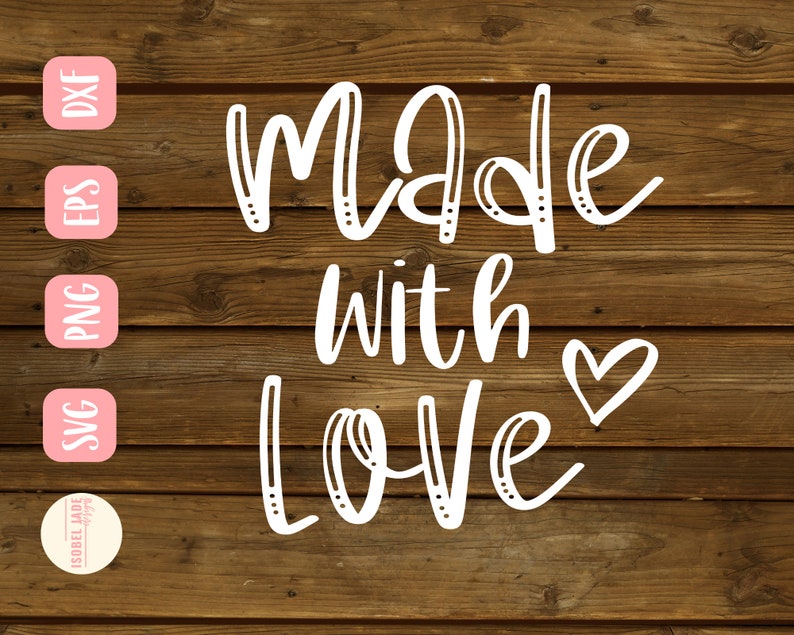 Made With Love SVG Design Handmade SVG File for Cricut - Etsy