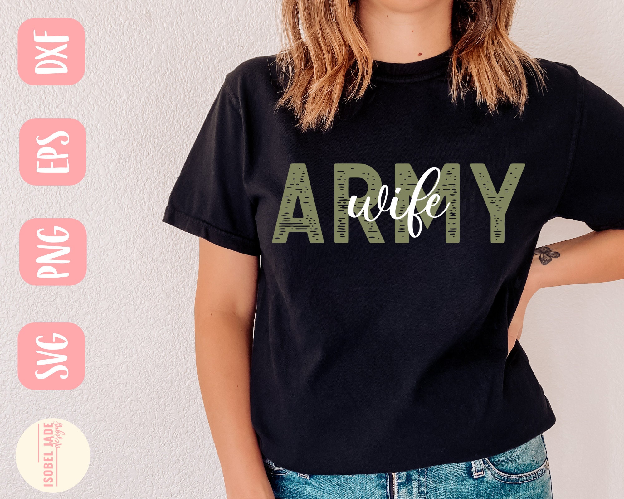 Army Wife SVG Design Military Wife SVG File for Cricut I - Etsy
