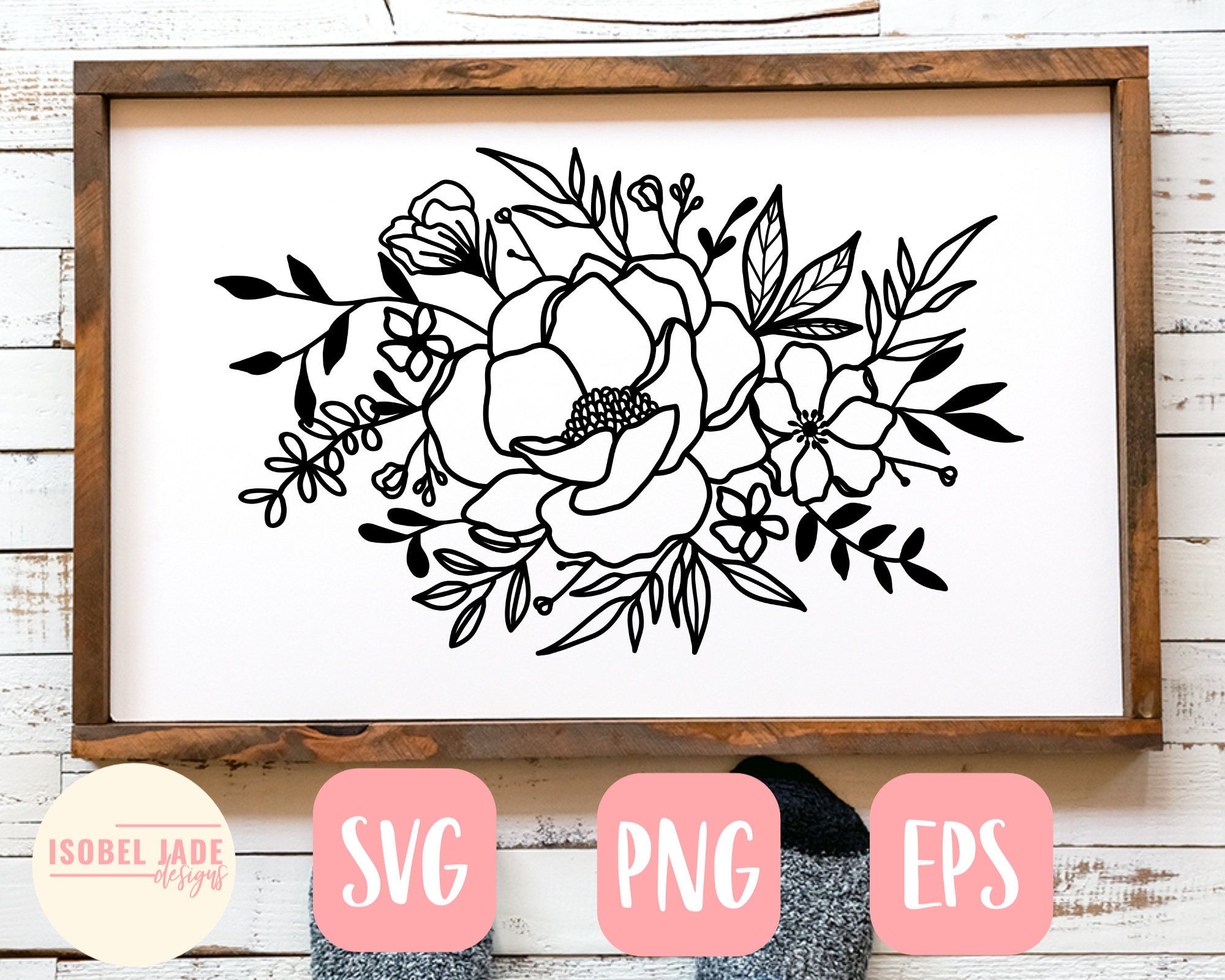 Flower Svg Flower Spray Svg Floral Svg Shirt Line Drawing - Etsy