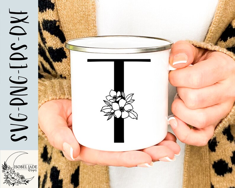Letter T Svg Monogram Svg Name Svg Floral Letter Svg - Etsy