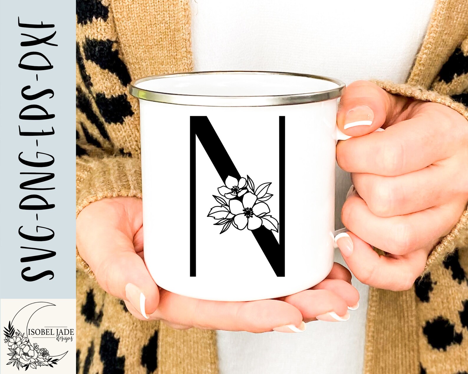 Letter N Svg Monogram Svg Name Svg Floral Letter Svg - Etsy