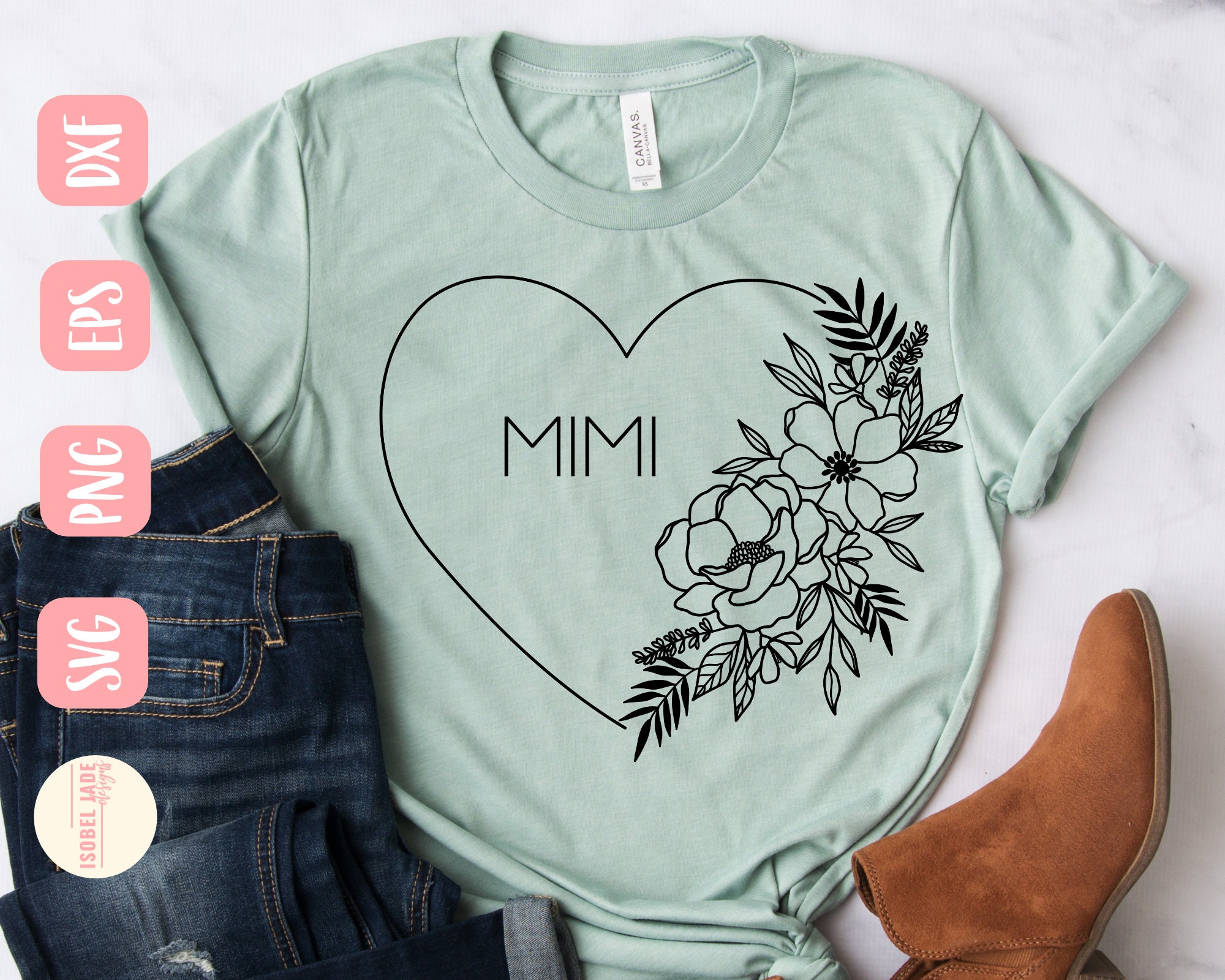 Mimi Heart Svg Mimi Svg Flowers Svg Best Mimi Svg Most - Etsy Singapore