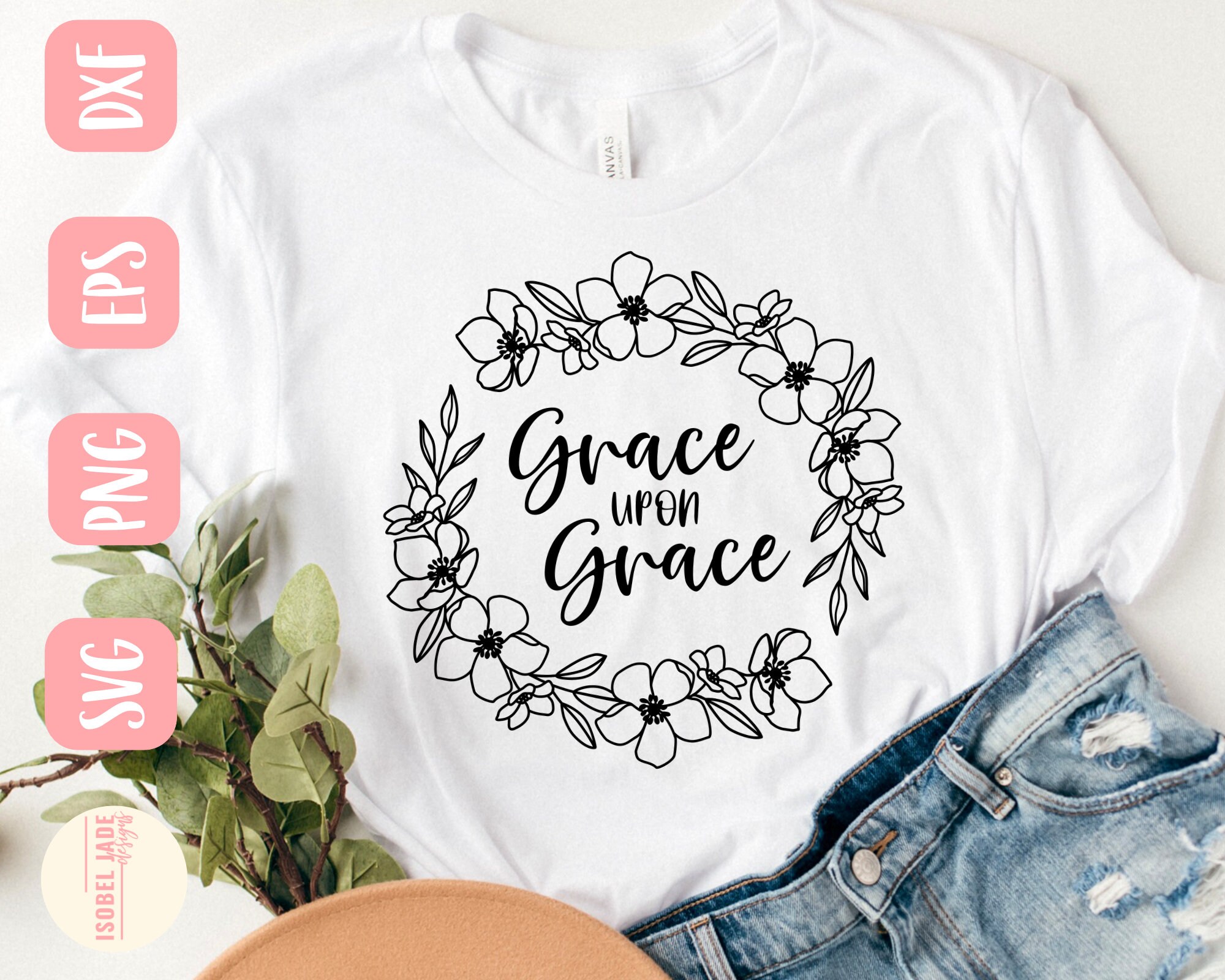 Grace Upon Grace SVG Design Wreath SVG File for Cricut - Etsy