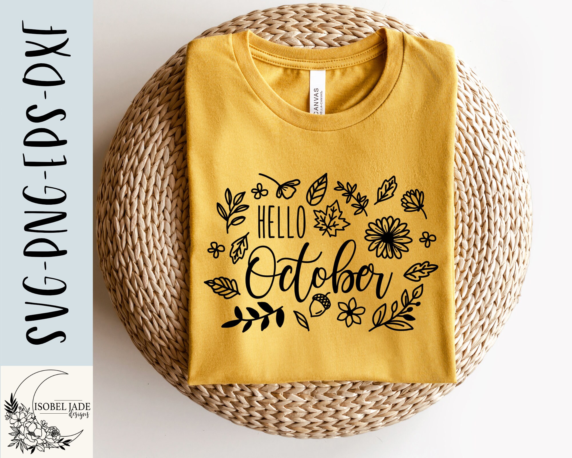 Hello October SVG Design Fall SVG File for Cricut Hello | Etsy