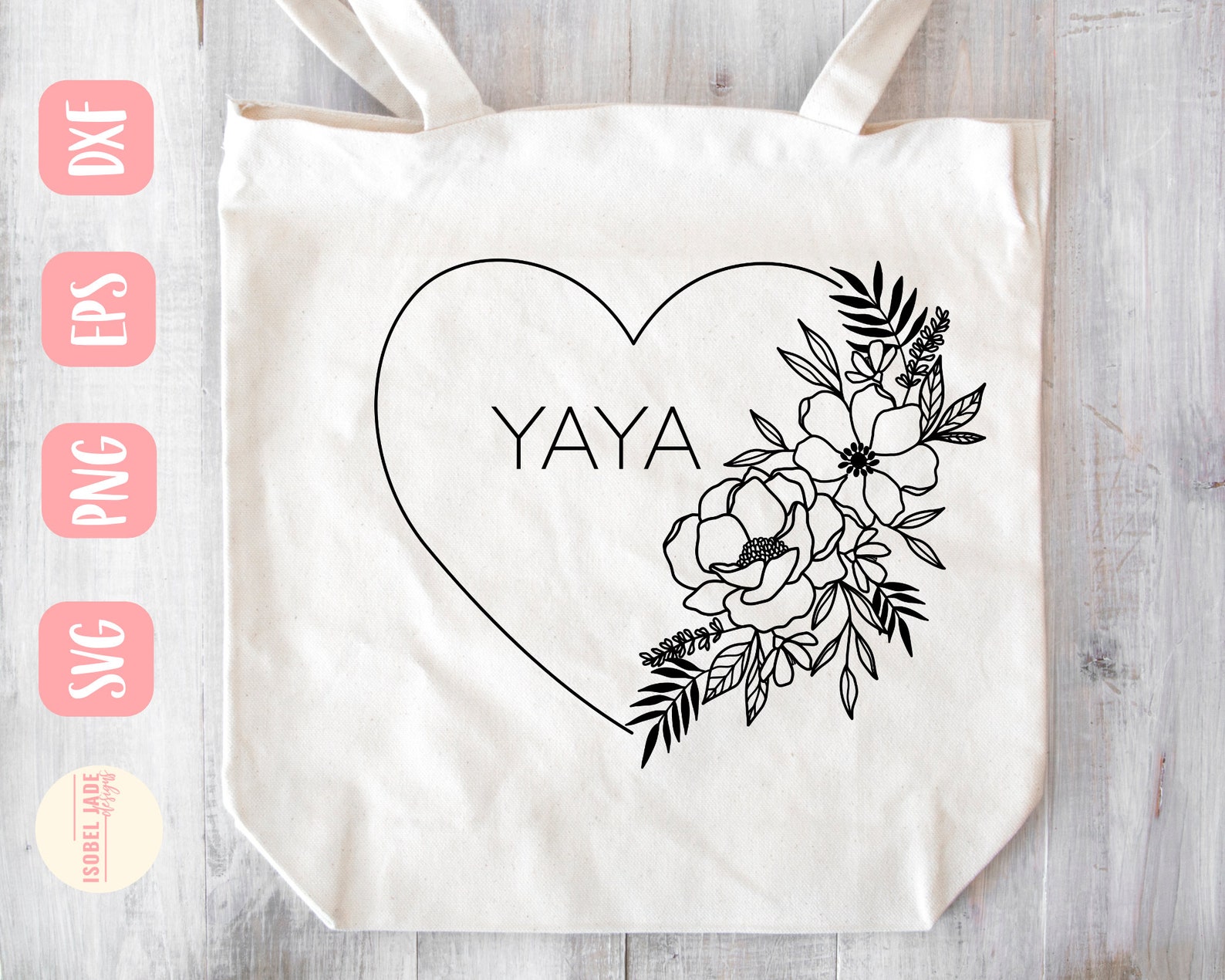 Yaya Heart Svg Yaya Svg Flowers Svg Best Yaya Svg Most | Etsy Australia