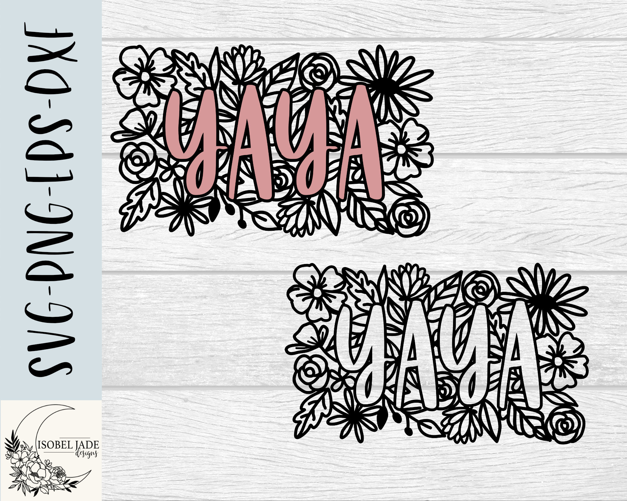 Yaya SVG Design Flower Yaya SVG File for Cricut Yaya Shirt - Etsy Singapore