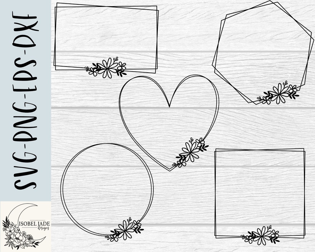 Daisy Frame SVG Bundle: Floral Border Designs (digital Download) - Etsy