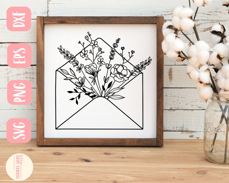 Floral Envelope Svg Wild Flowers Svg Flower Svg Floral Svg - Etsy