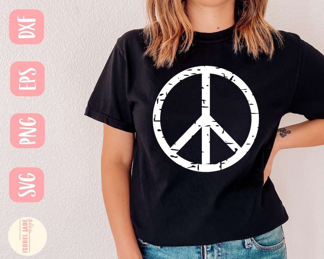 Distressed SVG Design - Peace Sign SVG for Cricut - Hippie SVG - Cut ...