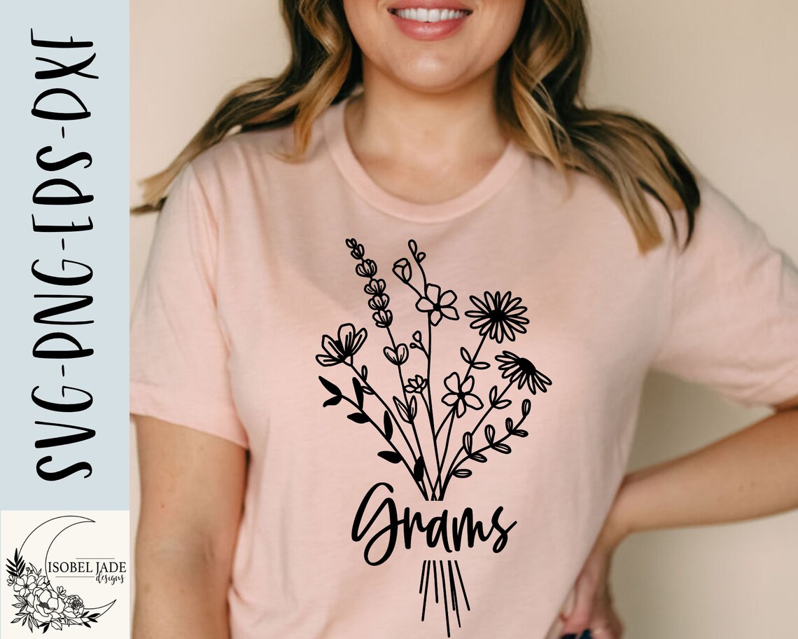 Grams SVG Design Wildflower Bouquet SVG File for Cricut - Etsy