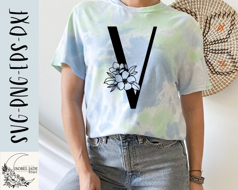 Letter V Svg Monogram Svg Name Svg Floral Letter Svg | Etsy Canada