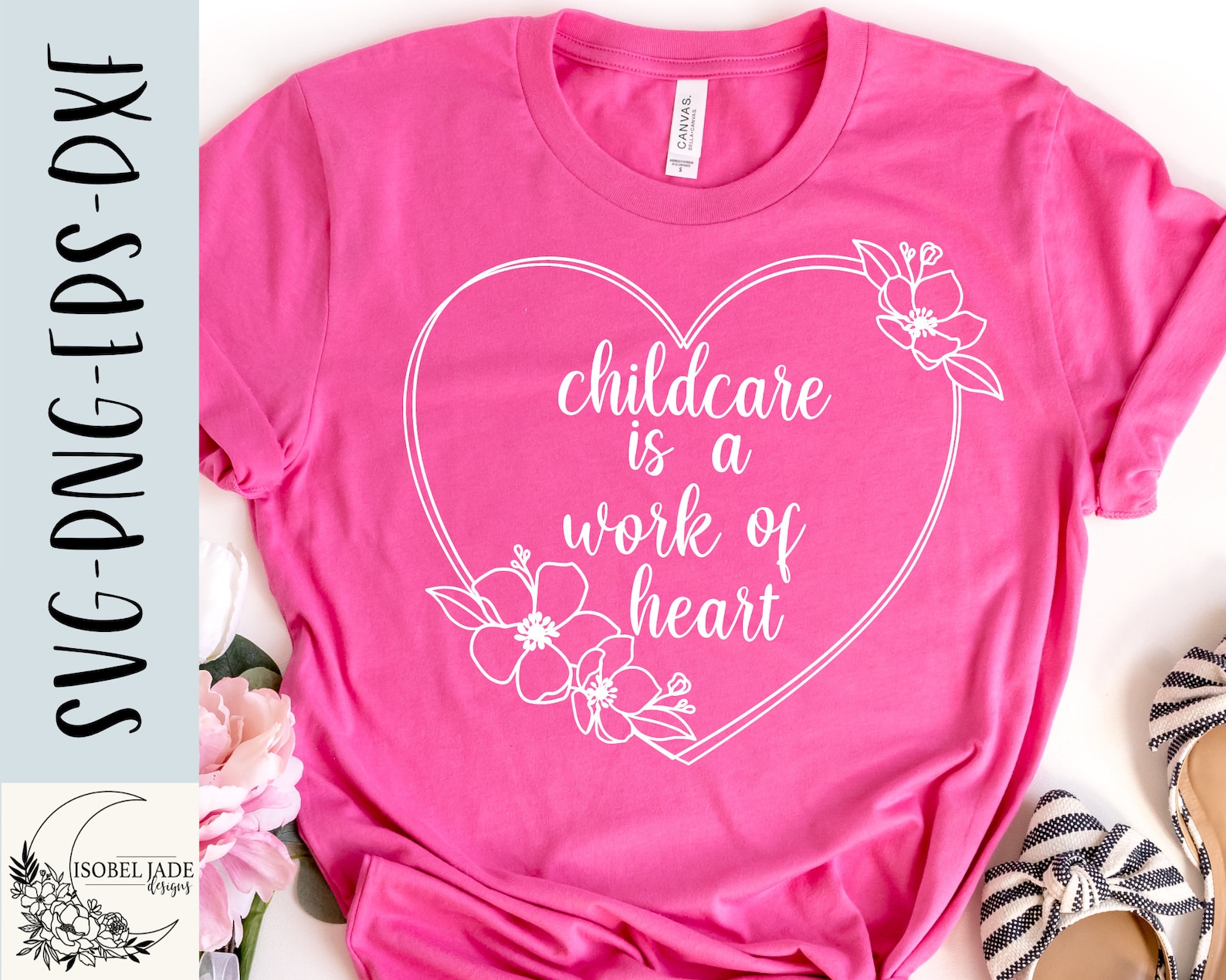 Childcare Svg Childcare is a Work of Heart Svg Heart Svg | Etsy