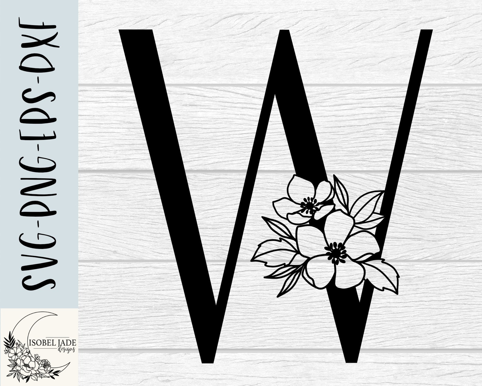 Letter W Svg Monogram Svg Name Svg Floral Letter Svg - Etsy