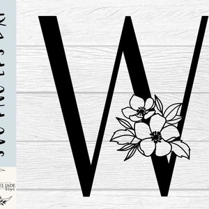 Letter W Svg Monogram Svg Name Svg Floral Letter Svg - Etsy