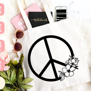 Peace Sign SVG Design Boho SVG File for Cricut floral Peace Sign ...