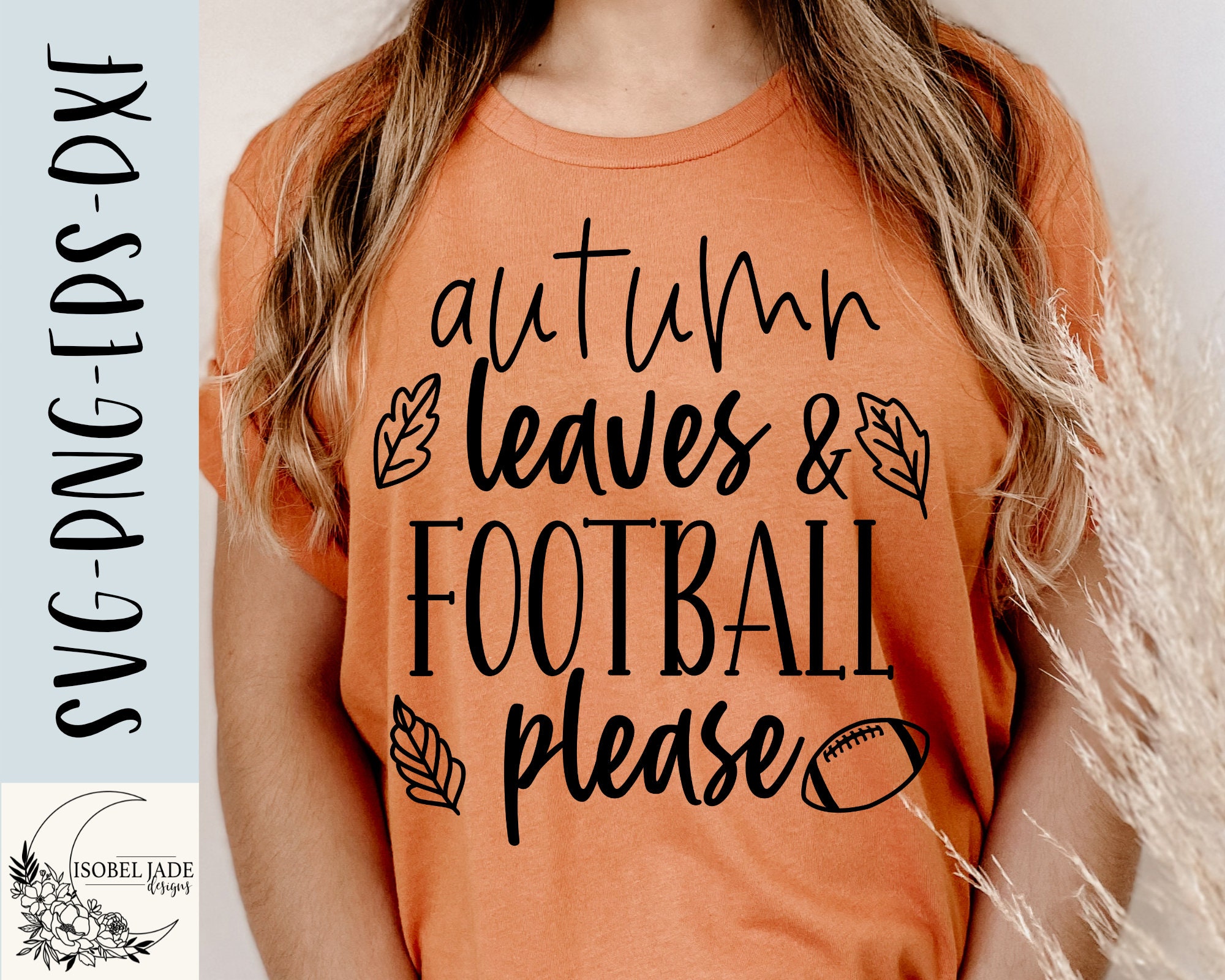 Fall and Football SVG Design Autumn Leaves and Football - Etsy