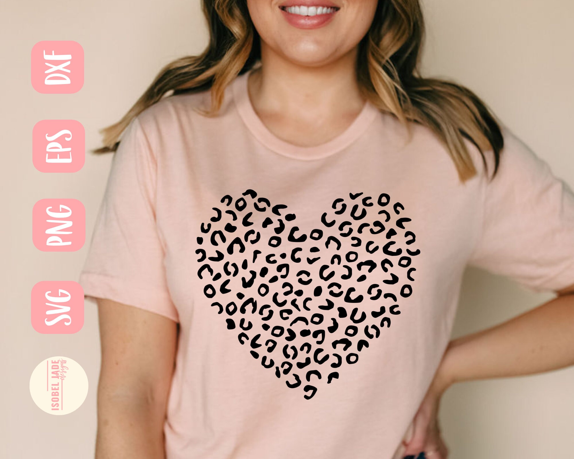 Leopard Heart SVG Design Heart SVG File for Cricut Leopard - Etsy