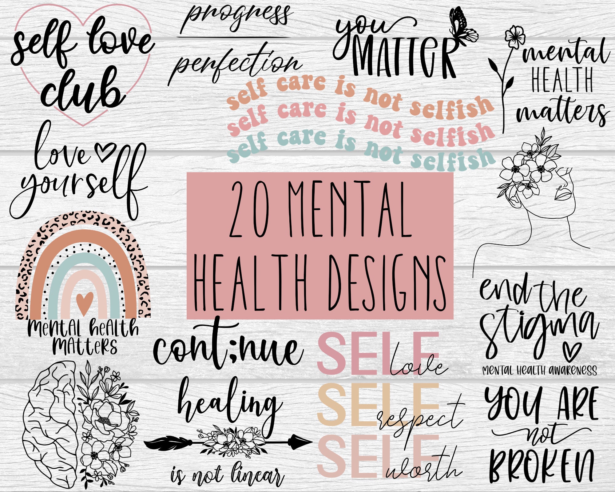 Mental Health Matters Svg Bundle Big Bundle Svg File For Etsy Canada
