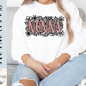 Nonna SVG Design - Flower Nonna SVG File for Cricut - Nonna Shirt Svg - Nonna Floral SVG ...
