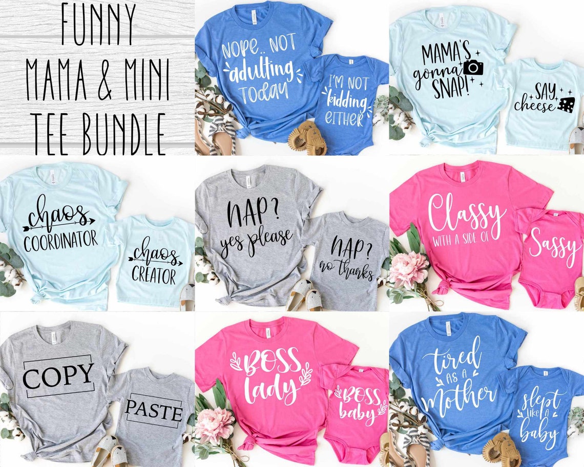 Mama and Mini SVG Bundle Design Mommy and Me Bundle SVG File - Etsy