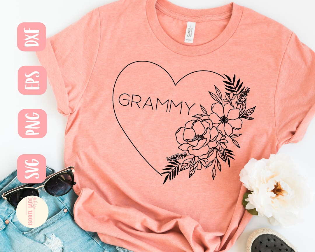 Grammy Heart Svg, Grammy Svg, Flowers Svg, Best Grammy Svg, Most Loved ...