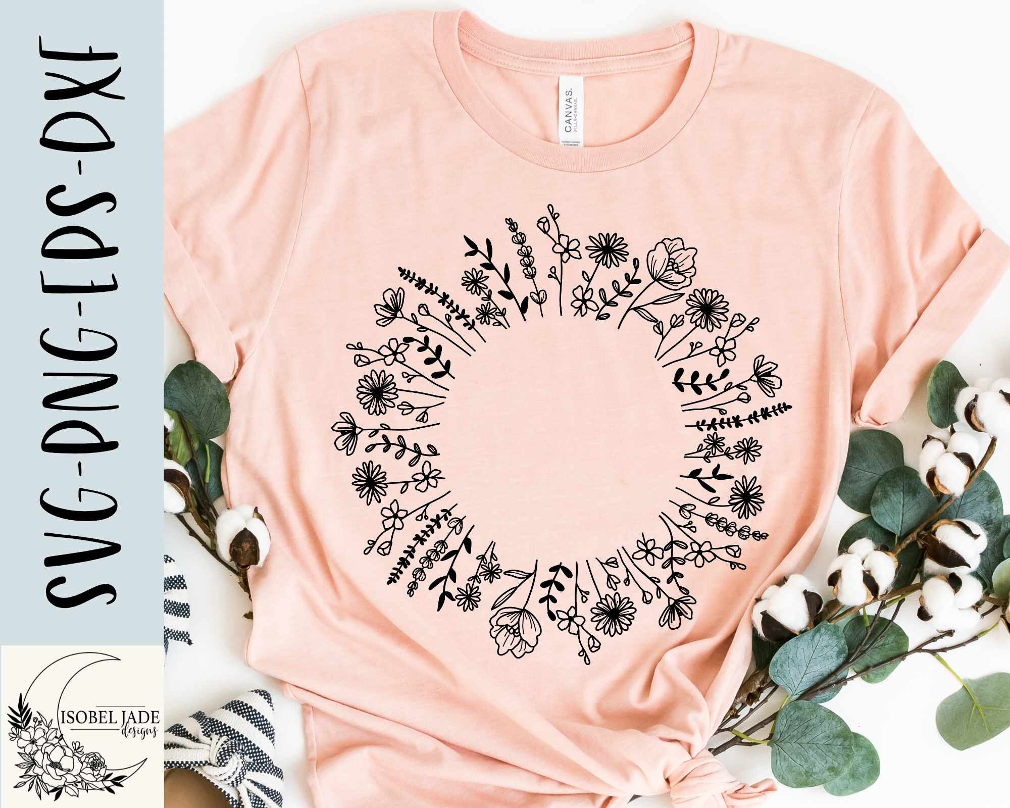 Wildflower SVG Design Wildflower Wreath SVG File for Cricut - Etsy