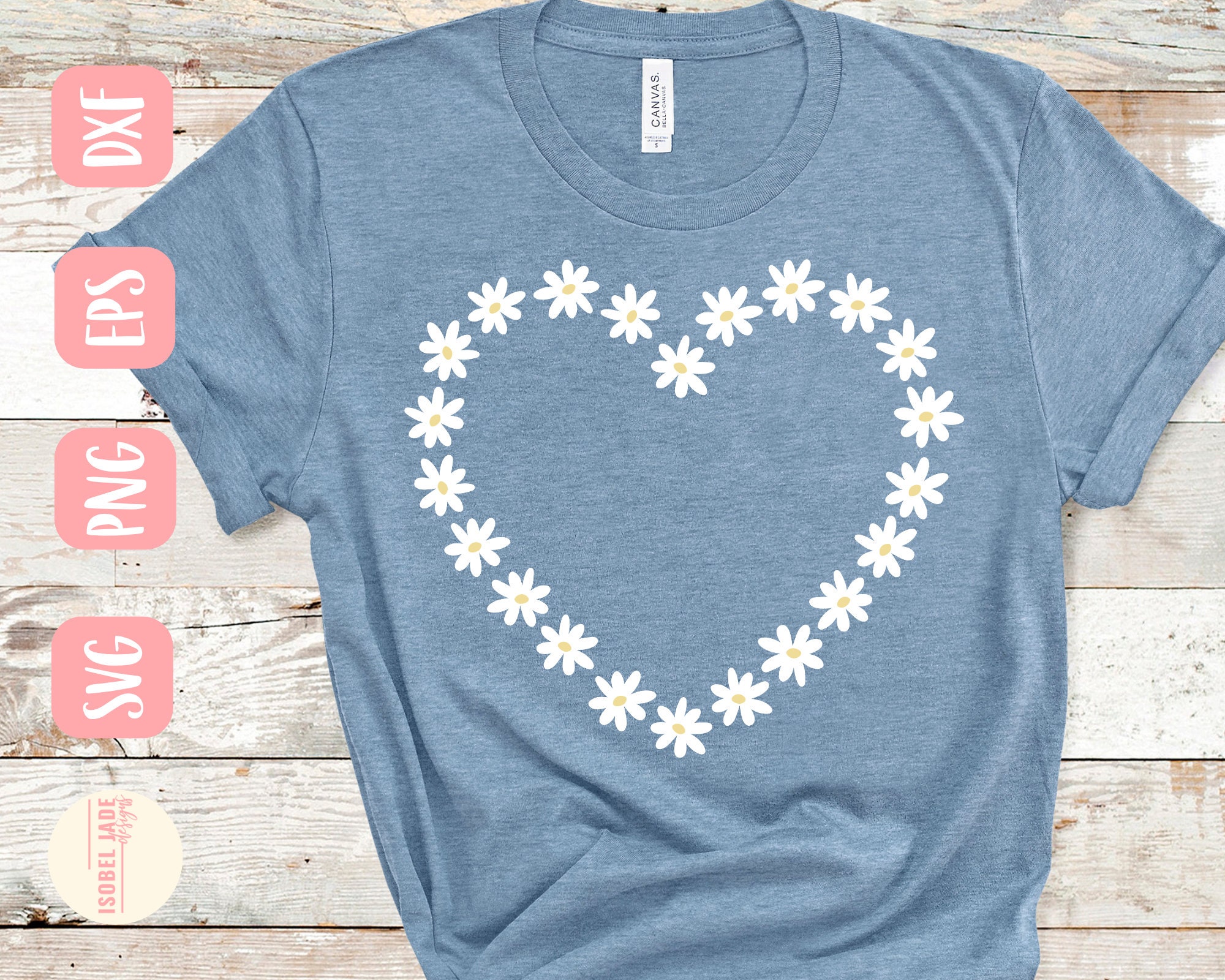Daisy Heart Svg Flower Wreath Svg Floral Svg Heart Svg - Etsy