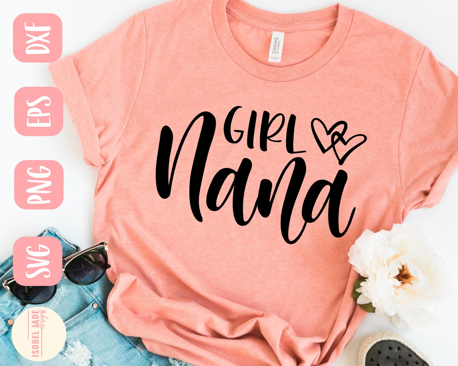 Girl Nana SVG Design Nana of Girls SVG File for Cricut | Etsy