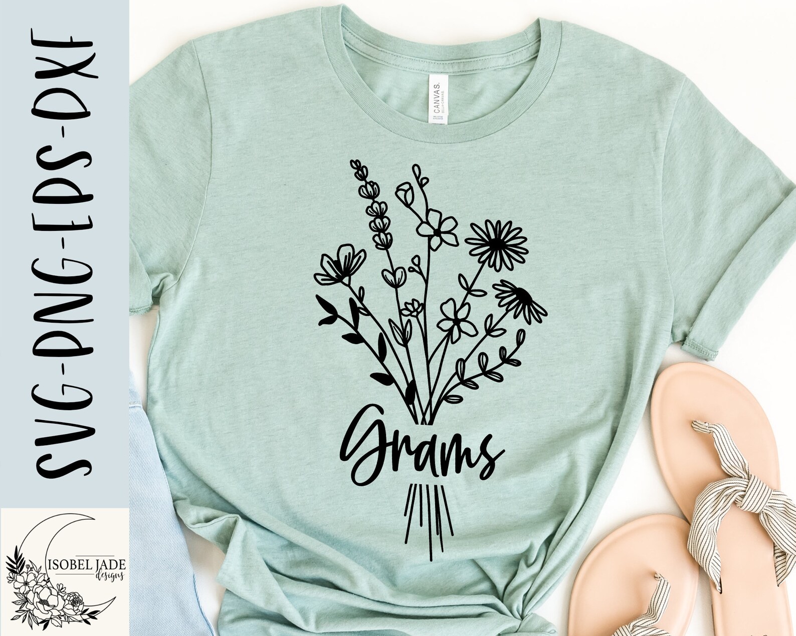 Grams SVG Design Wildflower Bouquet SVG File for Cricut - Etsy