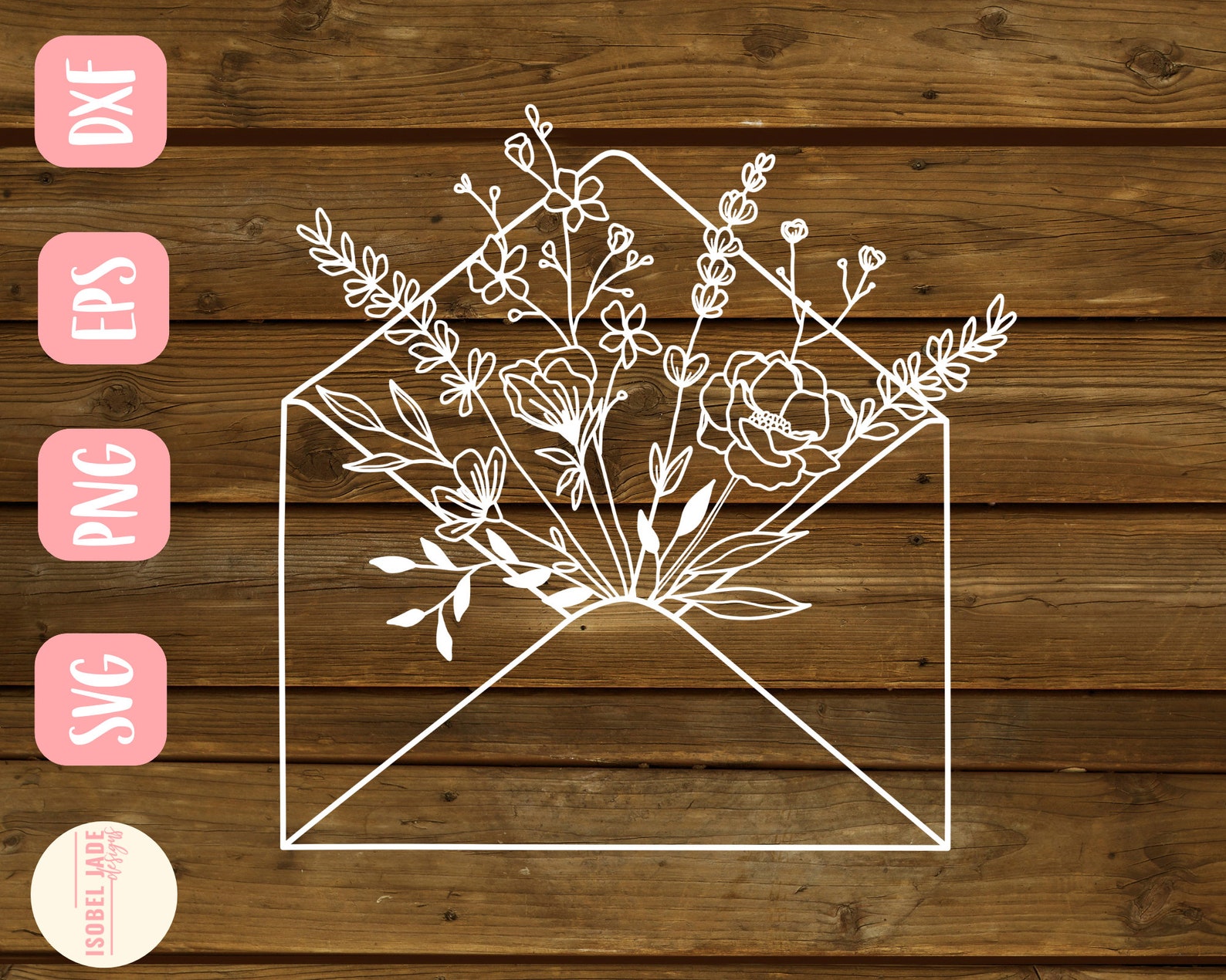 Floral Envelope Svg Wild Flowers Svg Flower Svg Floral Svg - Etsy