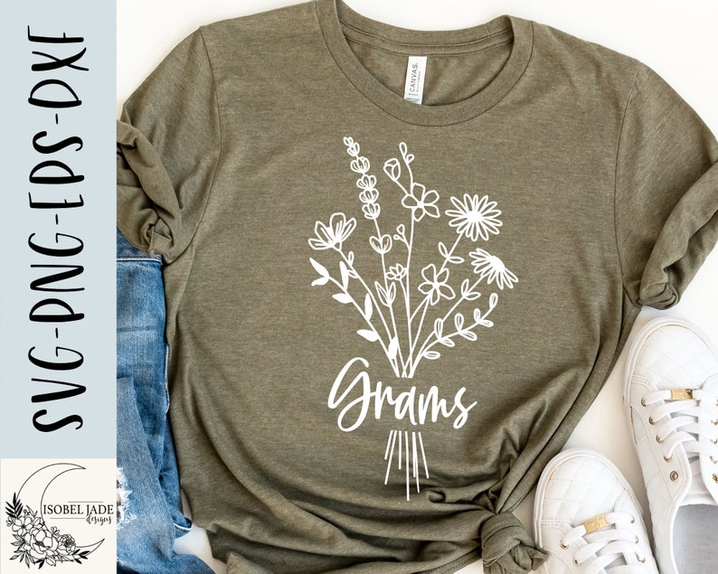 Grams SVG Design Wildflower Bouquet SVG File for Cricut - Etsy