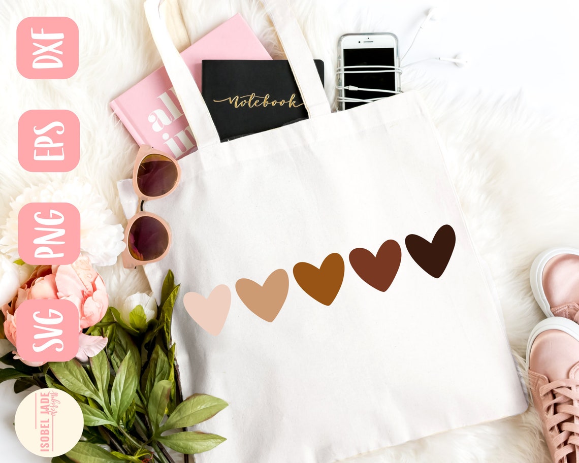 Skin Tone Heart SVG Design Melanin SVG File for Cricut - Etsy